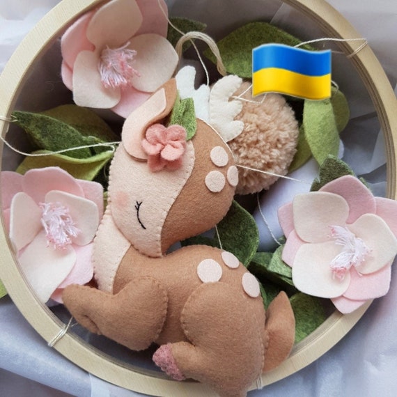 Baby Mobile Carousel in Bed Forest Mobile Deer Mobile Baby - Etsy