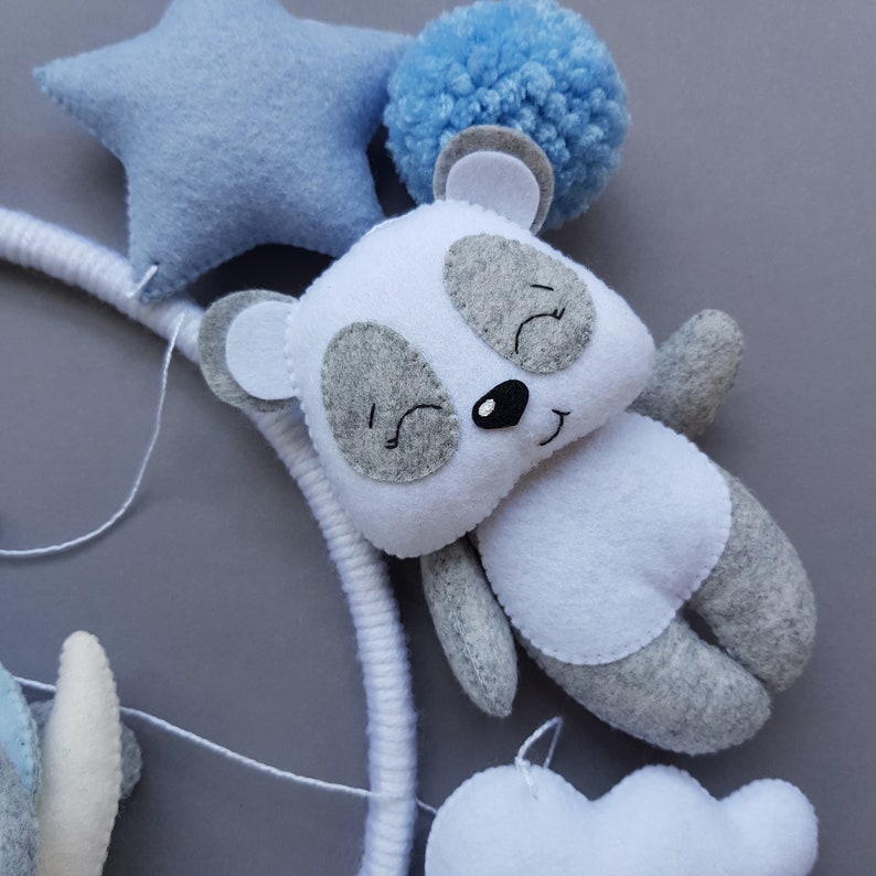 Baby Mobile Carousel in Bed Panda Mobile With an Owl Baby Room Decor ...