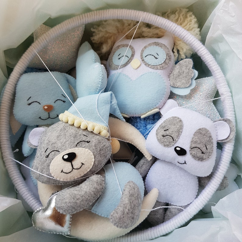 Baby Mobile Carousel in Bed Panda Mobile With an Owl Baby Room Decor ...