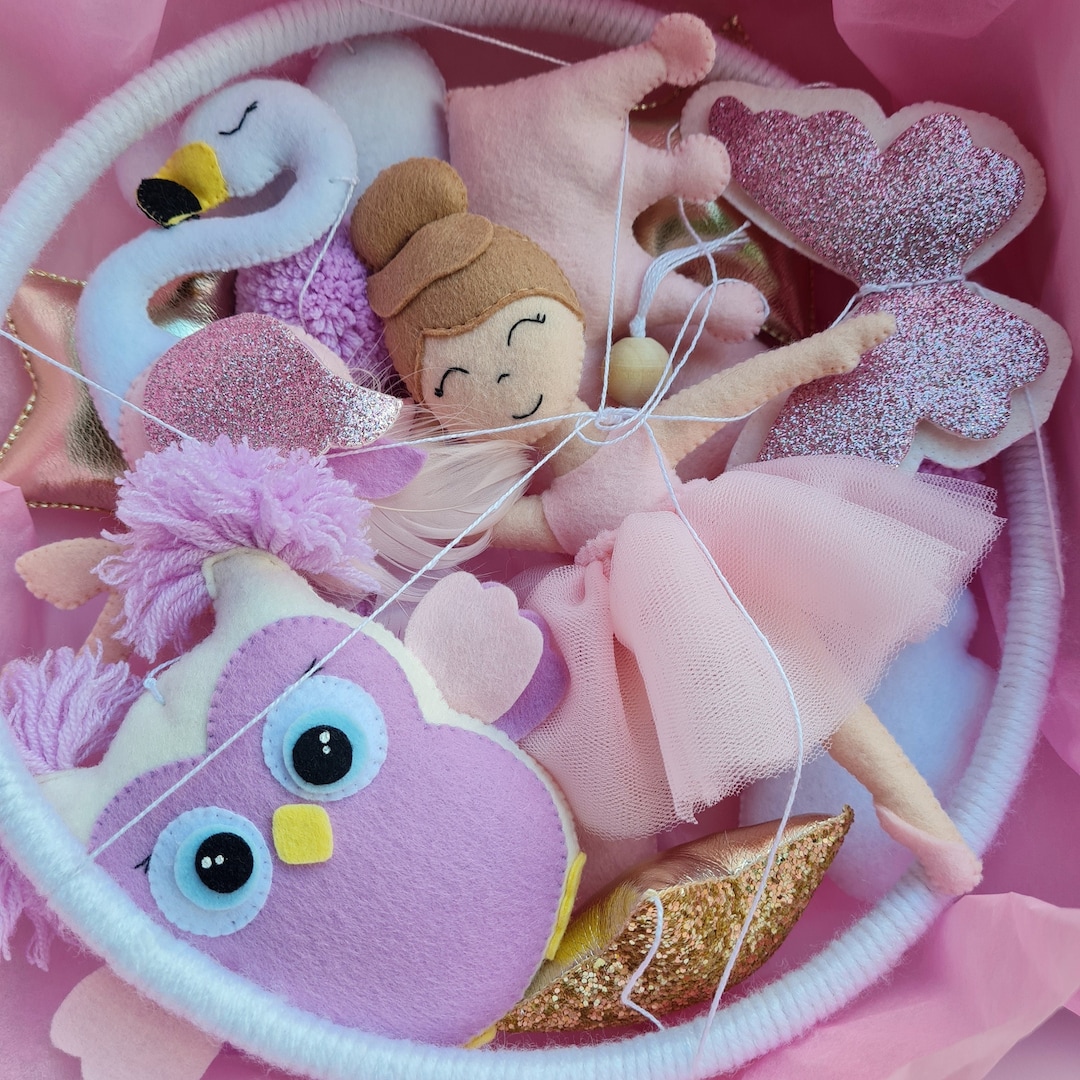 Baby Mobile Carousel in Bed Flamingo Mobile Mobile Ballerina Mobile ...