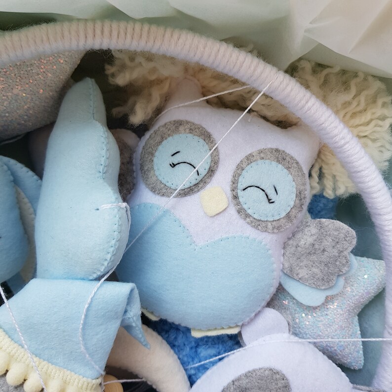 Baby Mobile Carousel in Bed Panda Mobile With an Owl Baby Room Decor ...