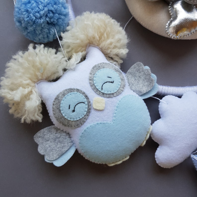 Baby Mobile Carousel in Bed Panda Mobile With an Owl Baby Room Decor ...