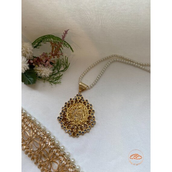 Islamic Necklace Kalima Kundan Necklace in Golden Shahadat | Etsy