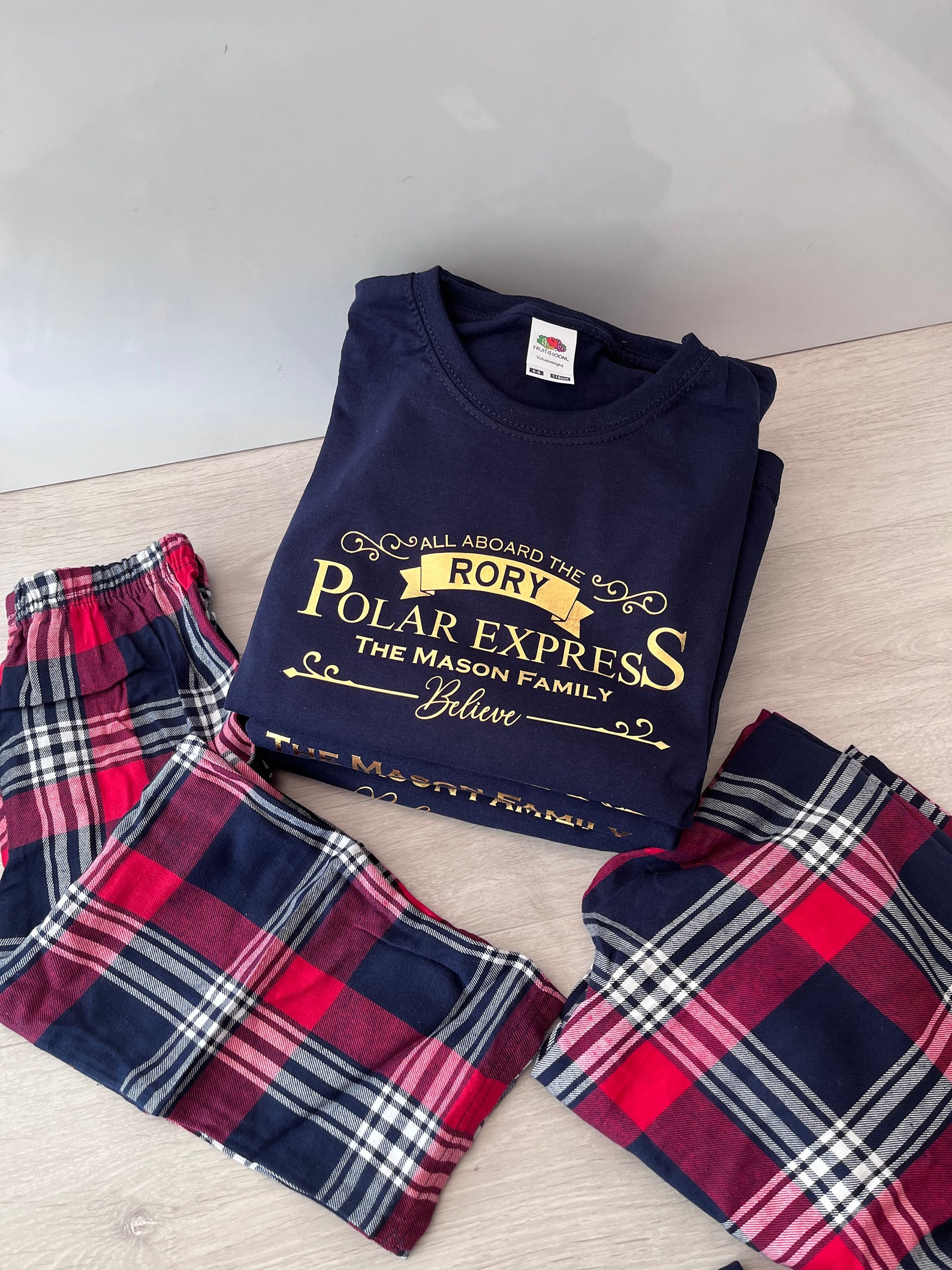 Polar Express Matching Family Christmas Pyjamas XXL Pyjamas - Etsy