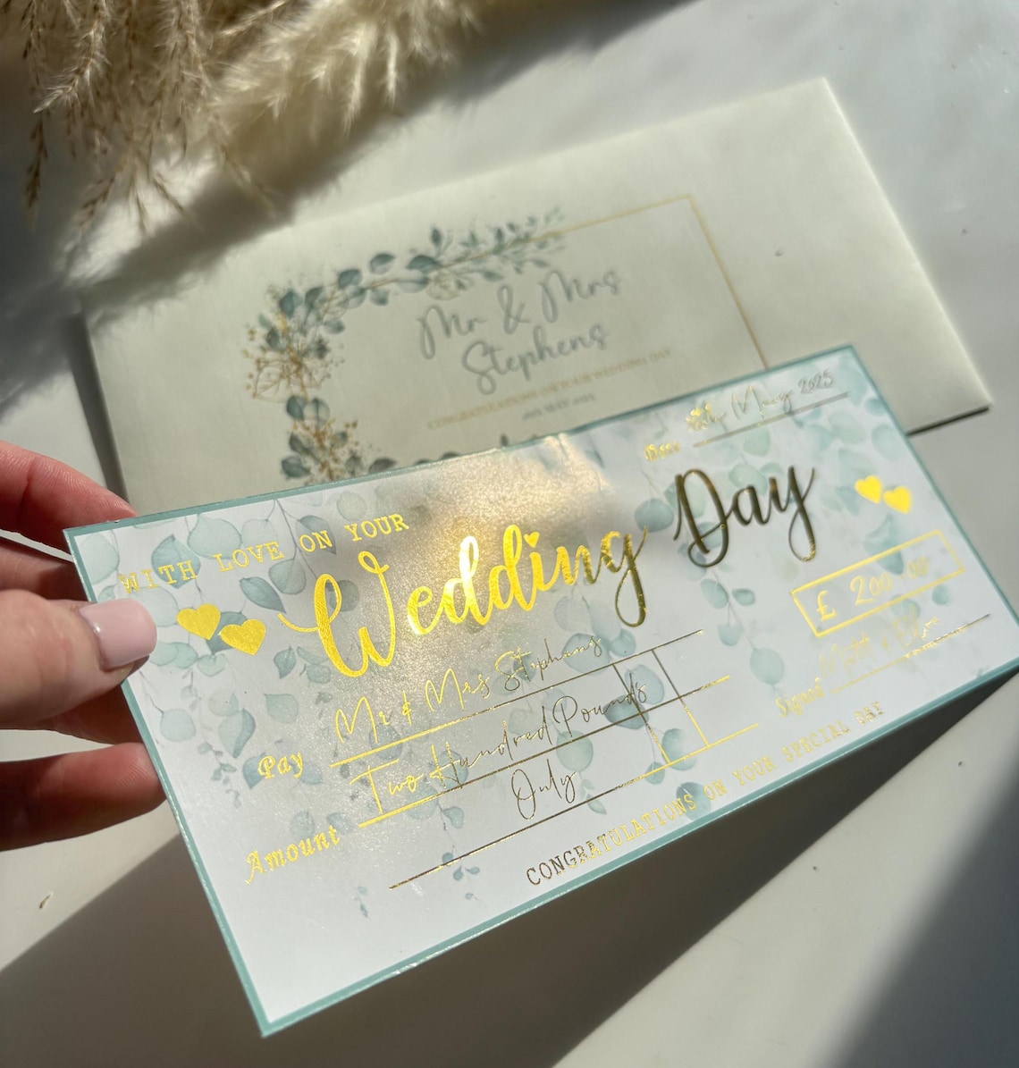 Wedding Money Wallet, Cash Gift Envelope, Cheque Wedding Gift for ...