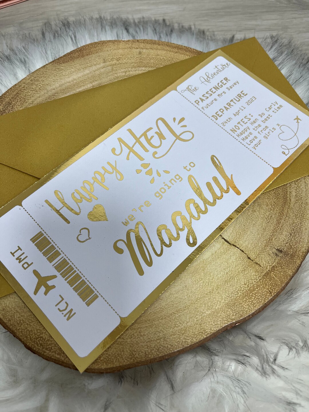 Hen Party Boarding Pass Ticket, Stag Weekend Surprise Ticket, Hen and ...