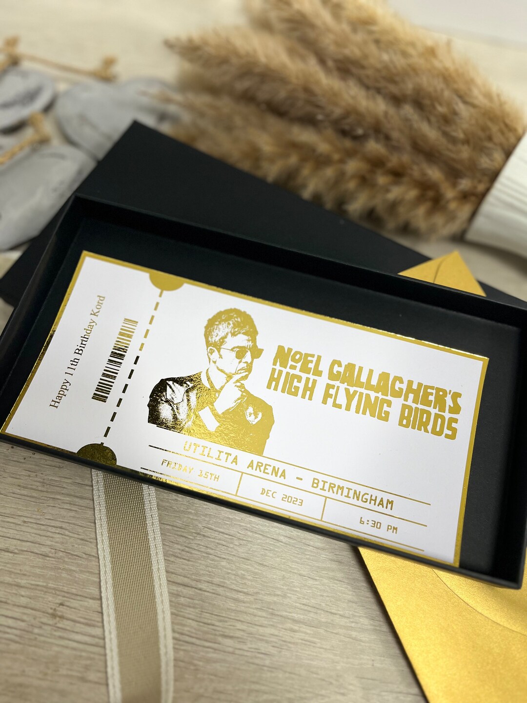 Gift Foil Ticket, Foiled Voucher, Personalised Concert Ticket, Surprise ...