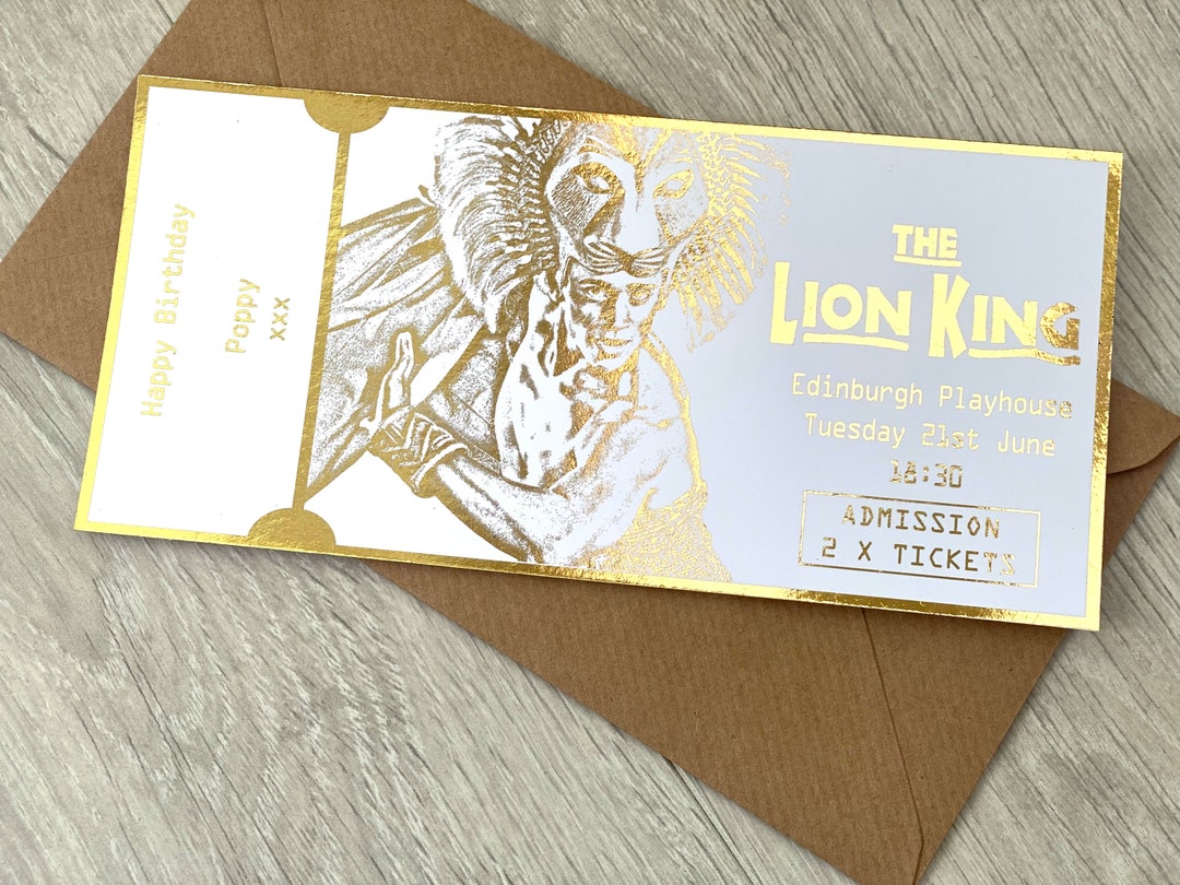 Foiled Theatre Ticket, Event, Theatre, Boarding Pass, Personalised Gift ...