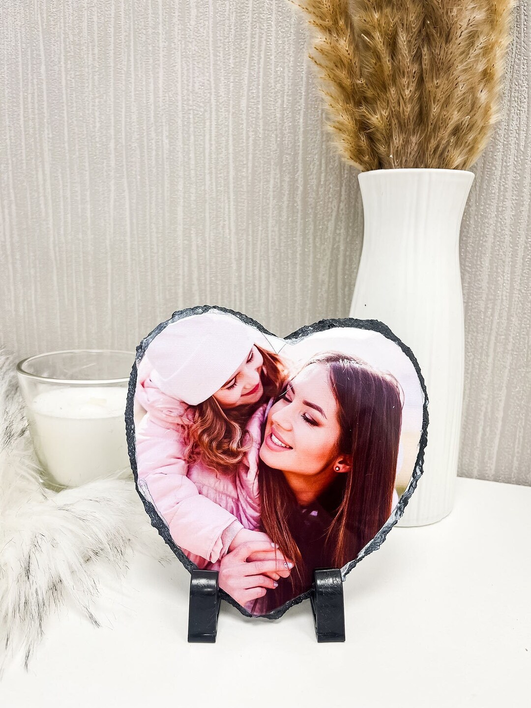 Mothers Day Photo Slate Gift, Heart Photo Gift for Mum or Nan - Etsy