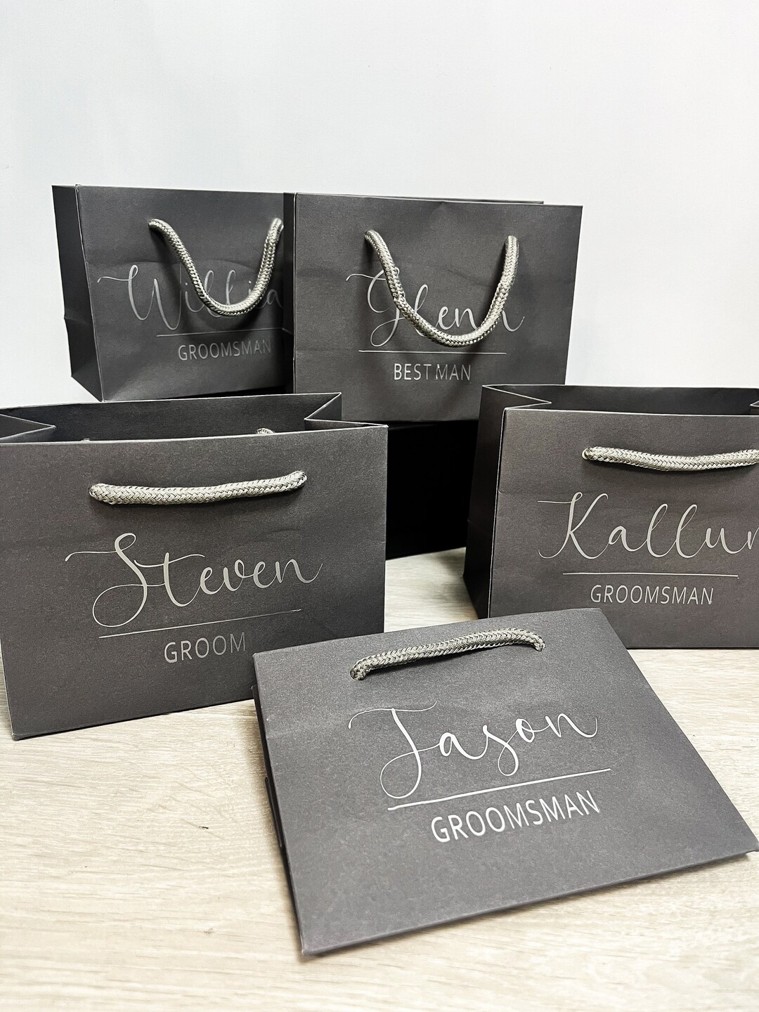Personalised Grey Gift Bag, Gift Bag for Wedding, 3 Sizes - Etsy