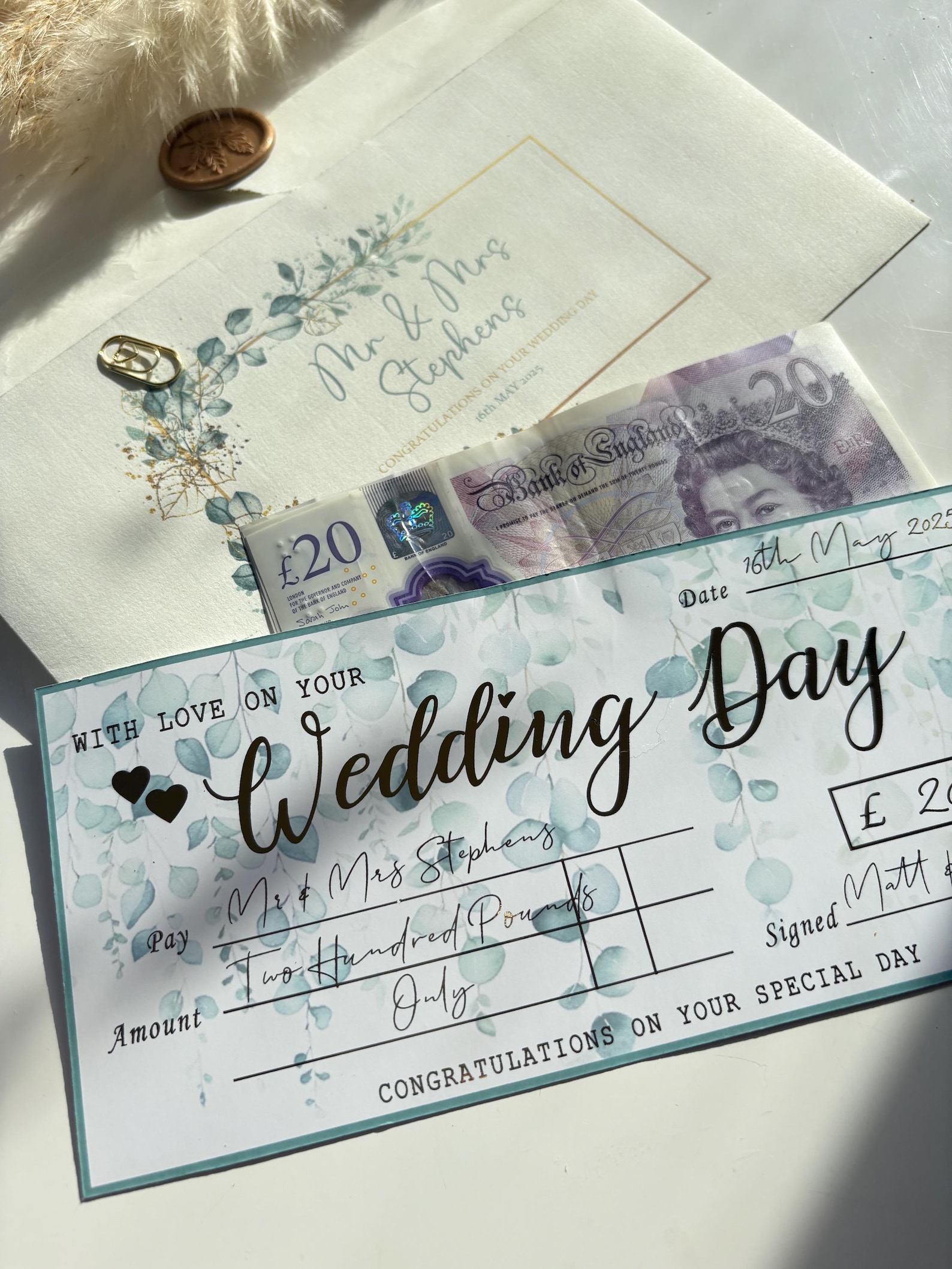Wedding Money Wallet, Cash Gift Envelope, Cheque Wedding Gift for ...