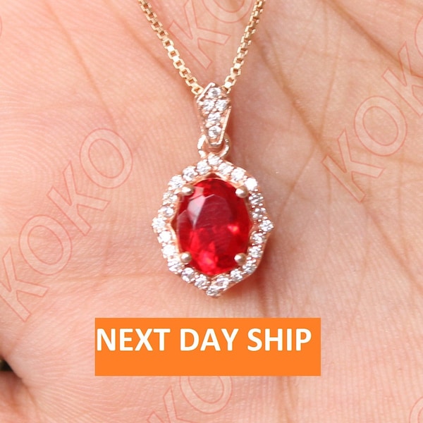 Red Ruby Necklace - Etsy