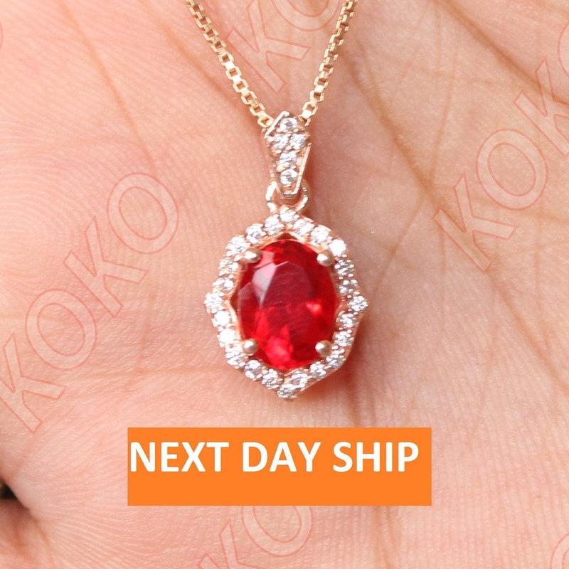 Red Ruby Necklace - Etsy