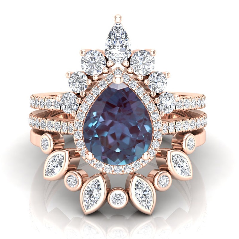 Gemstone Ring Set - Etsy