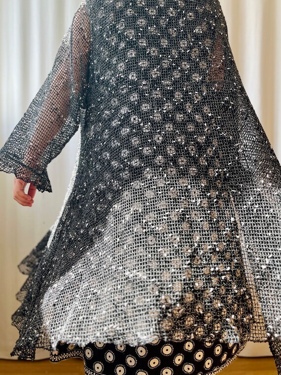 90s Crochet See Through Long Maxi Cardigan Angel Slee… - Gem