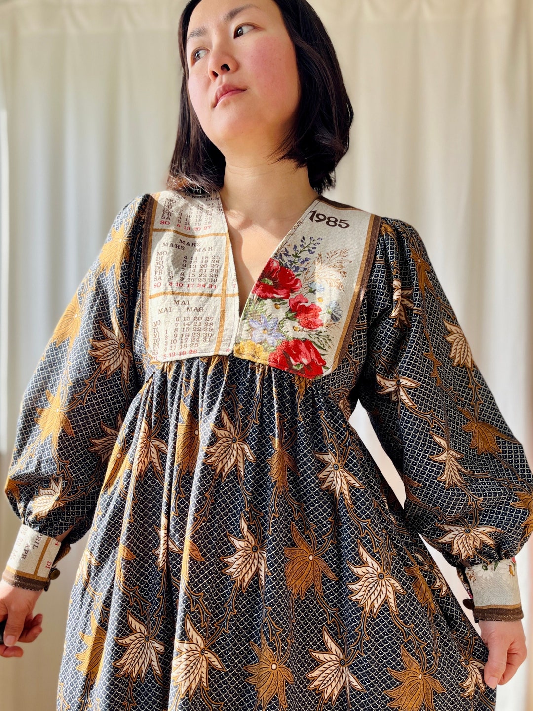 A Piece of Passion - Repurposed 1985 Calendar Linen and Vintage Batik ...