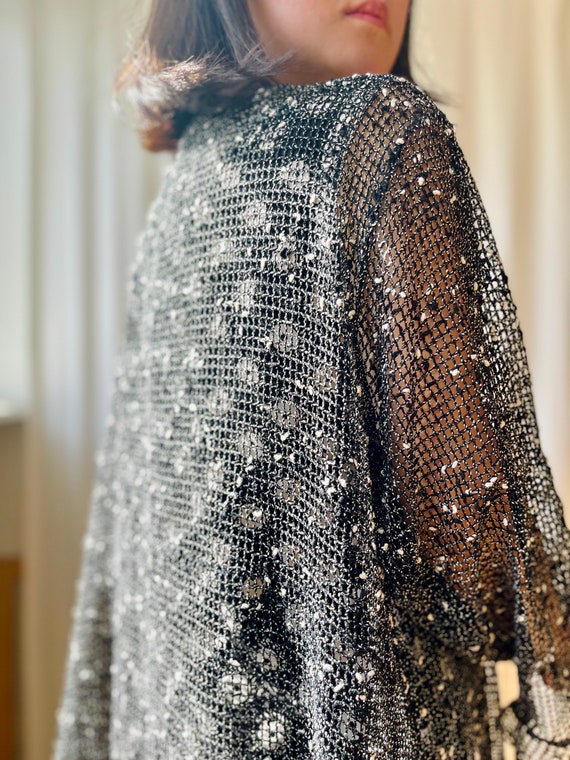 90s Crochet See Through Long Maxi Cardigan Angel Slee… - Gem