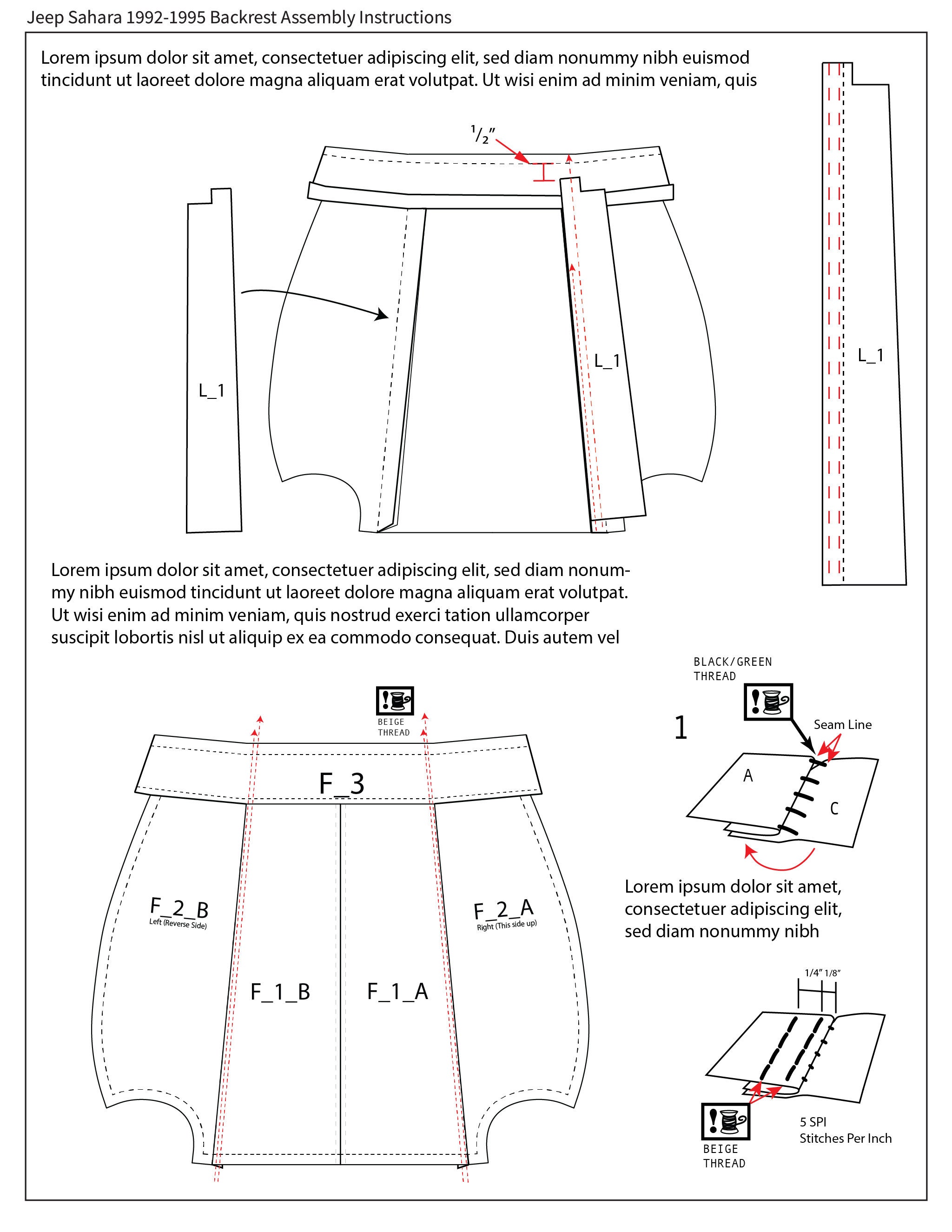 Jeep YJ Sahara Trim (92-95) Backrest Manual /w Digital Pattern - Etsy