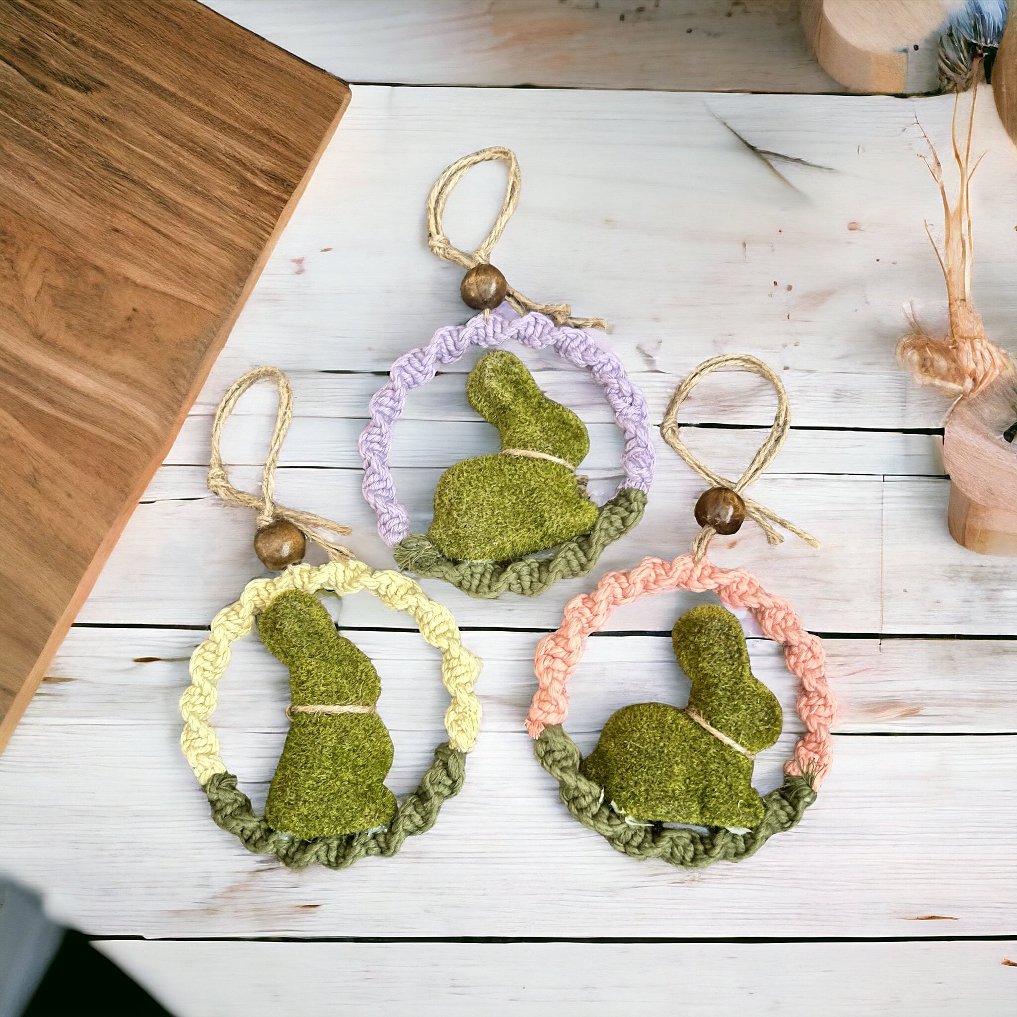 Cute Bunny Wall Decor Macrame, Macrame Easter, Bunny Decor, Easter ...