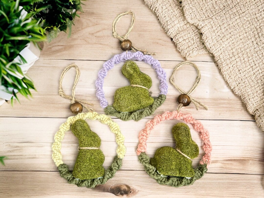Cute Bunny Wall Decor Macrame, Macrame Easter, Bunny Decor, Easter ...