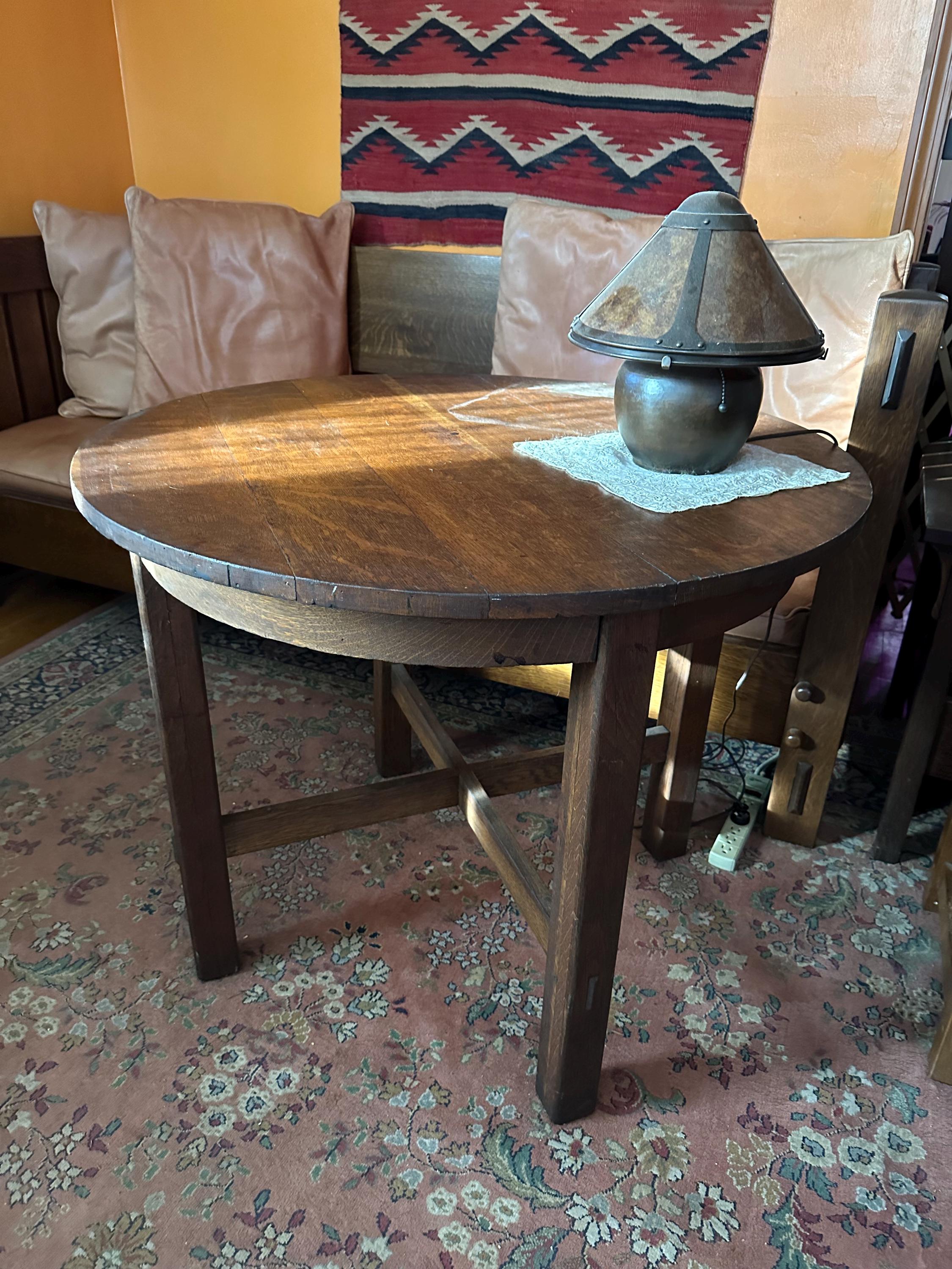 Round Quarter Sawn Oak Lamp Table L & JG Stickley - Etsy