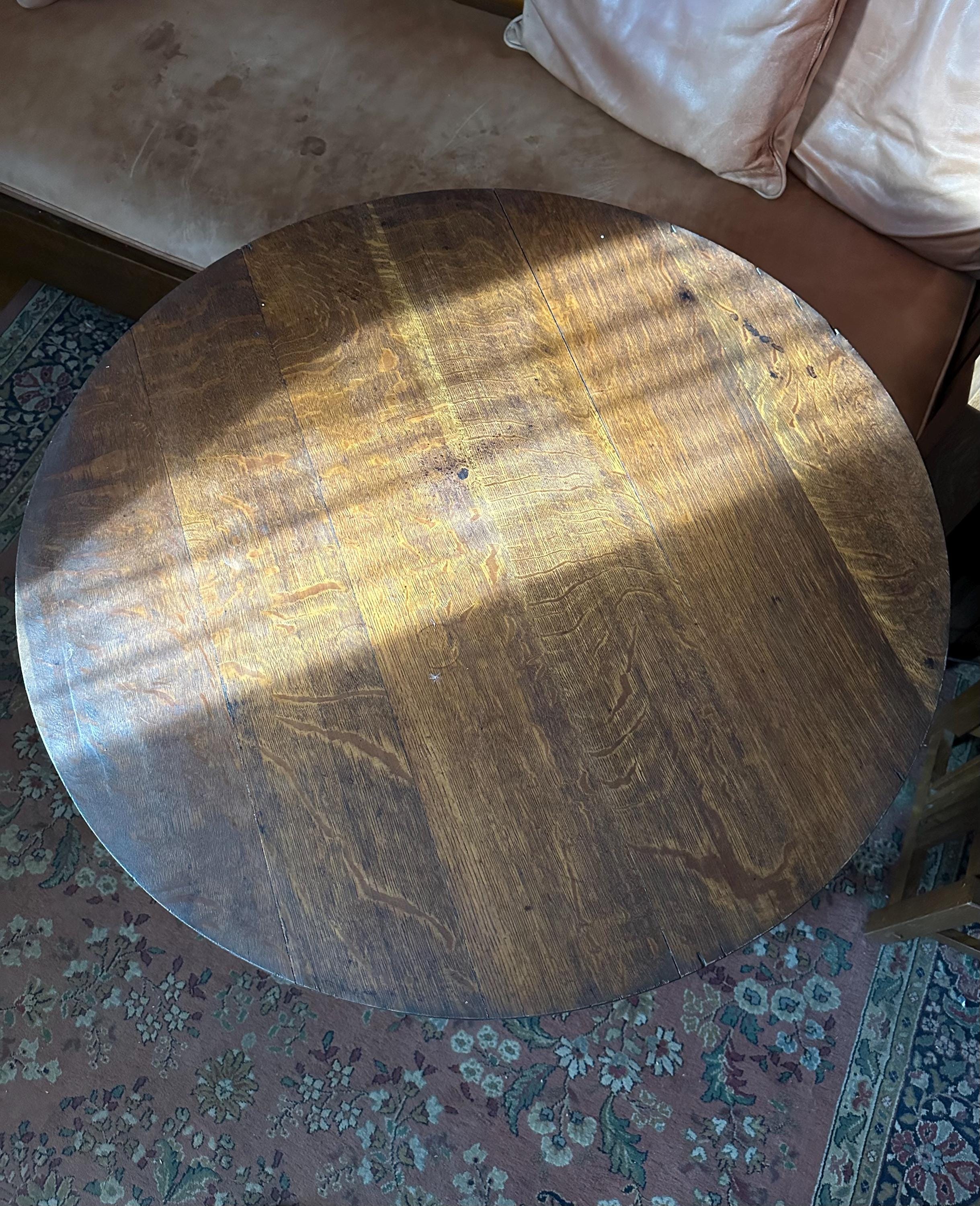 Round Quarter Sawn Oak Lamp Table L & JG Stickley - Etsy