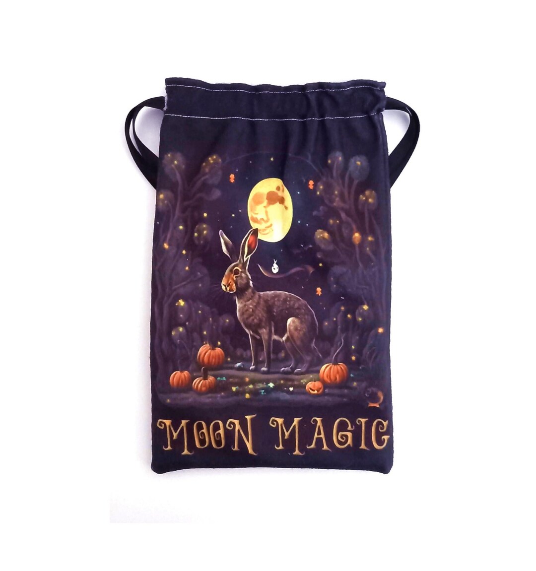 Moon Magic Hare Tarot Card Bag, Vintage Style, Oracle Bag Halloween ...