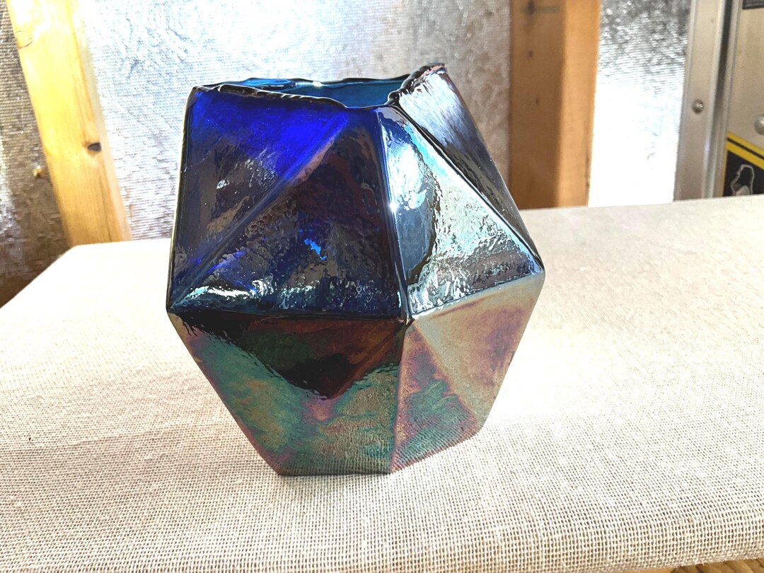 Debi Lilly Iridescent “gem” Geometric Vase Decor - Etsy