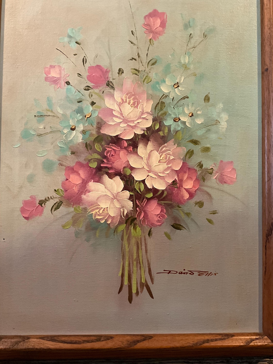 Vintage 1970s Oil Painting “floral Still Life” Artist Signed David ...