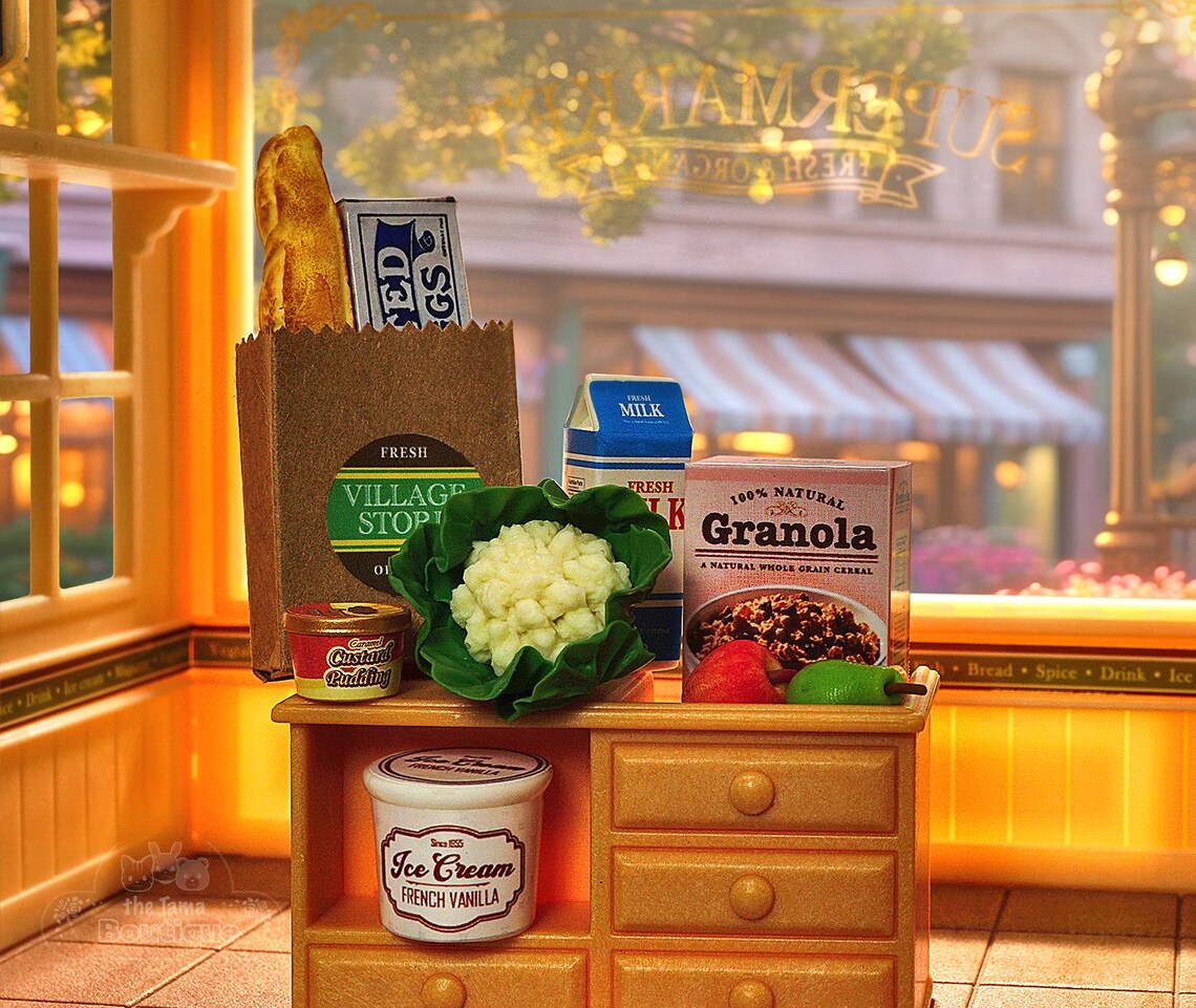 For Calico Critters Miniature Dollhouse Food Custom Made Grocery Bundle ...