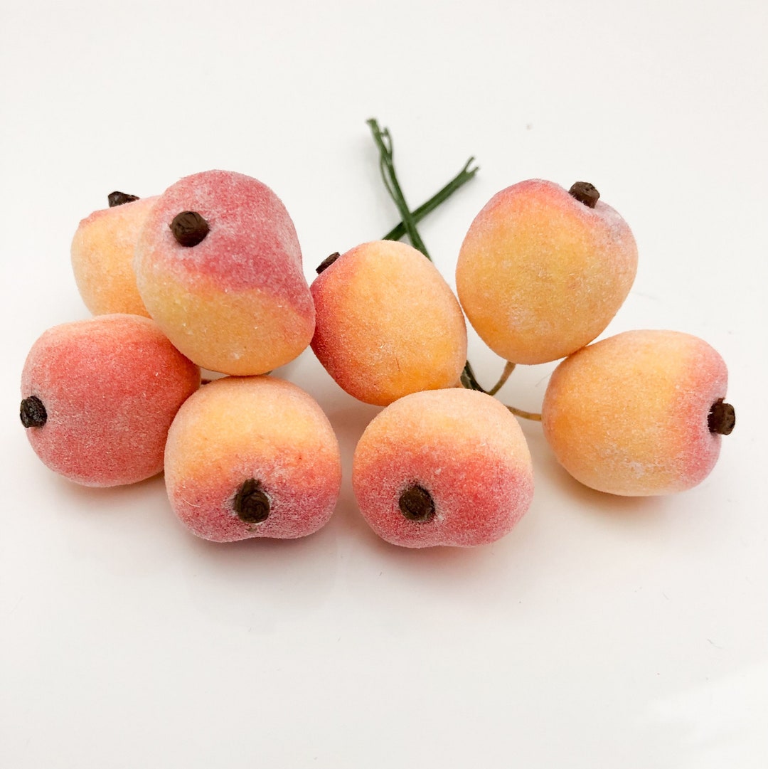 Artificial Frosted Peaches 8 Pieces 2 Stems of Four - Etsy