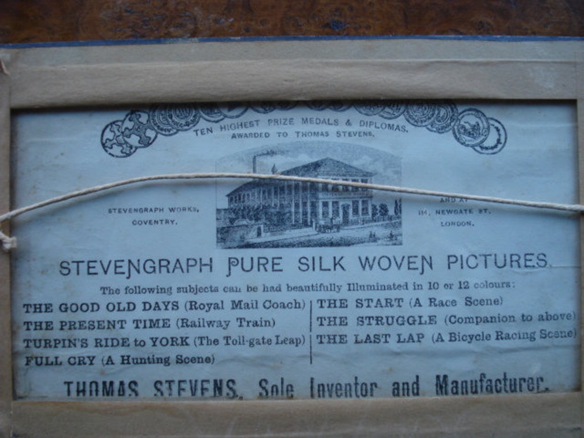 Antique Stevengraph Silk Woven Picture "the First Point" - Etsy