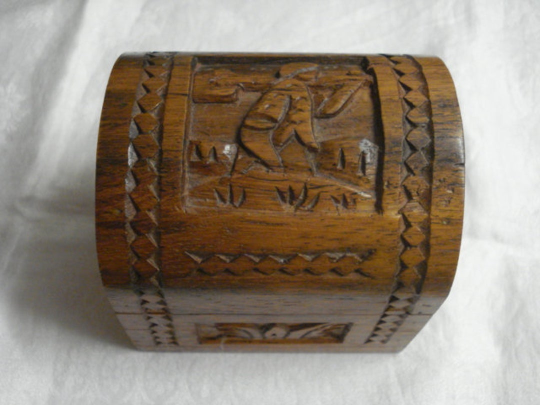 A Vintage Oriental Wooden Trick Opening Trinket Box - Etsy