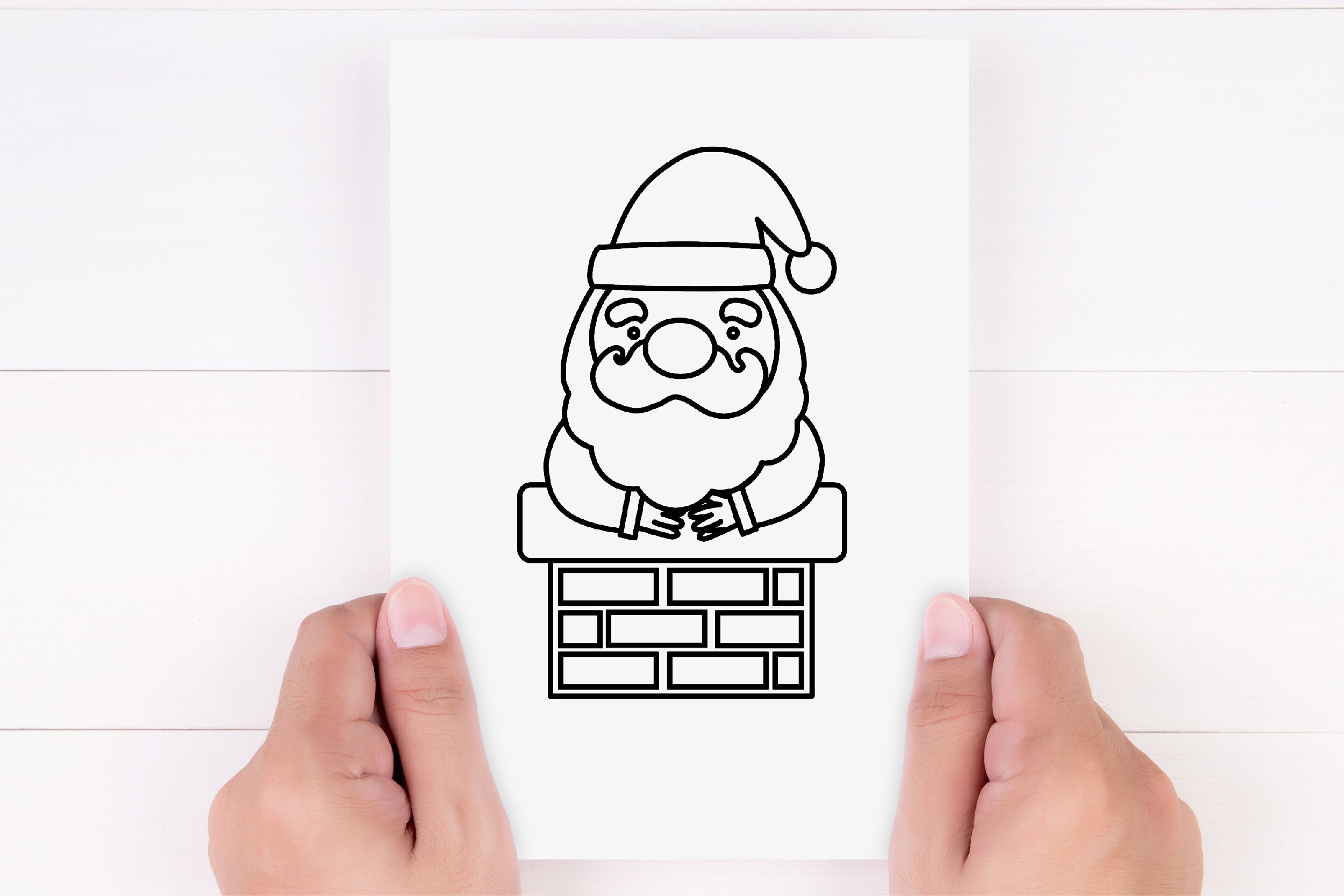 Santa & Elf Outline Clipart SVG Xmas Merry Christmas - Etsy