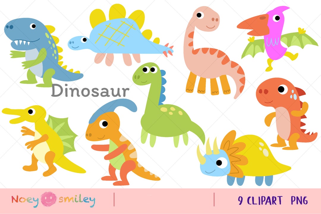 Dinosaur Cartoon Clipart Dino PNG - Etsy