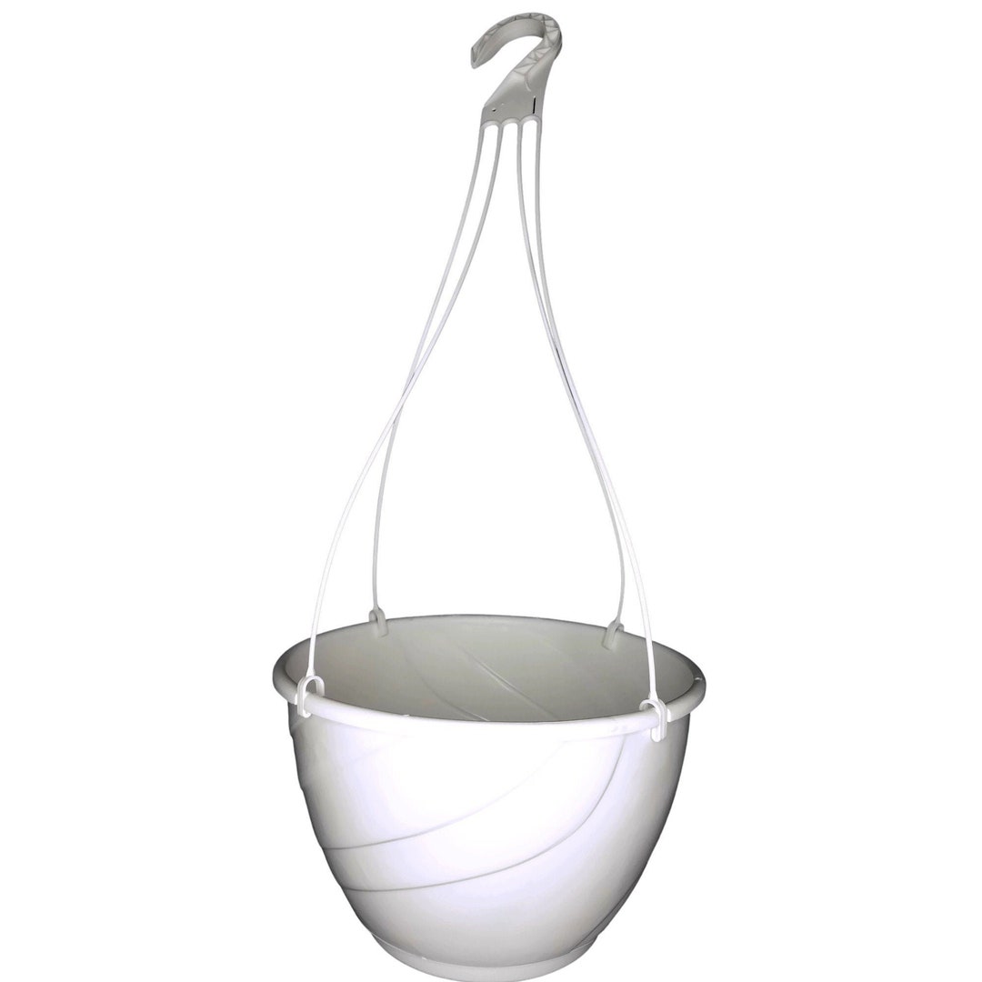 12 Inch Diameter White Swirl Plastic Hanging Basket - Choose Quantity ...