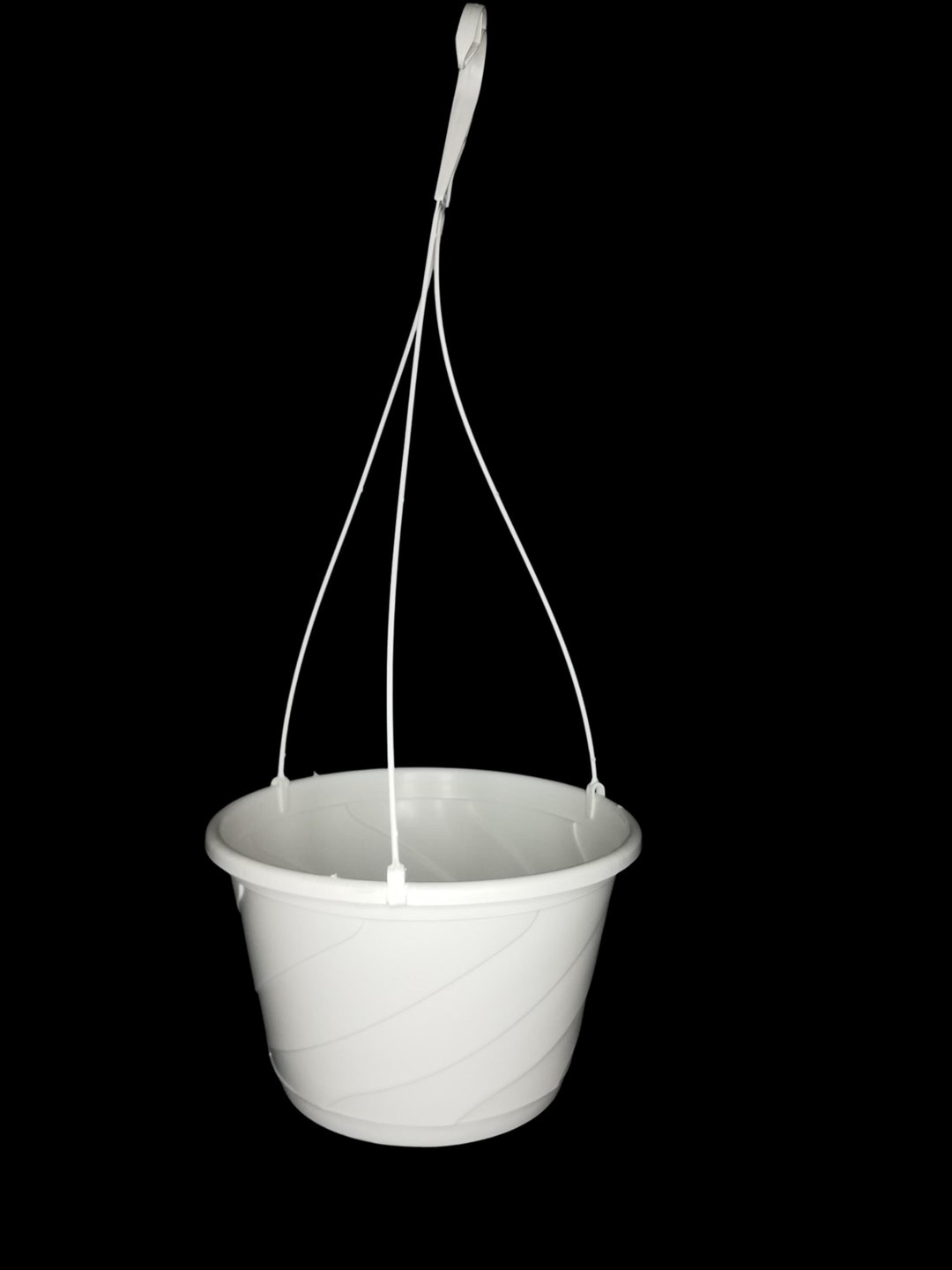 10" White Swirl Plastic Hanging Basket - Etsy