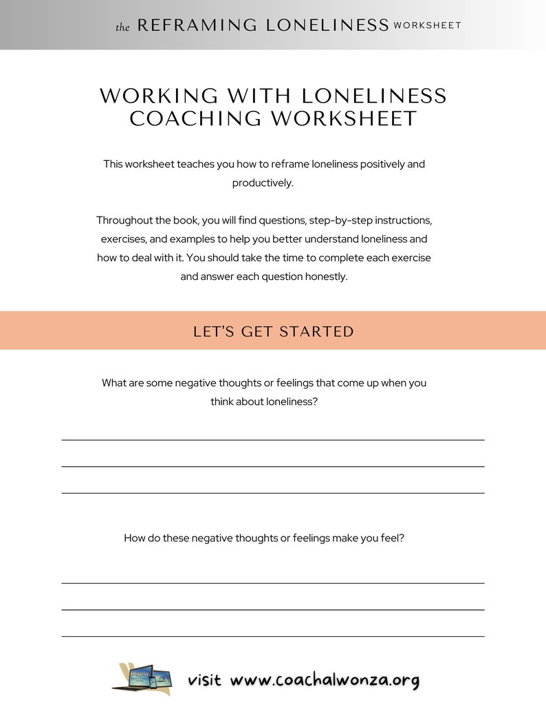 Reframing Loneliness Workbook ~ You Are Worthy Affirmations ~ 29 Pages ...