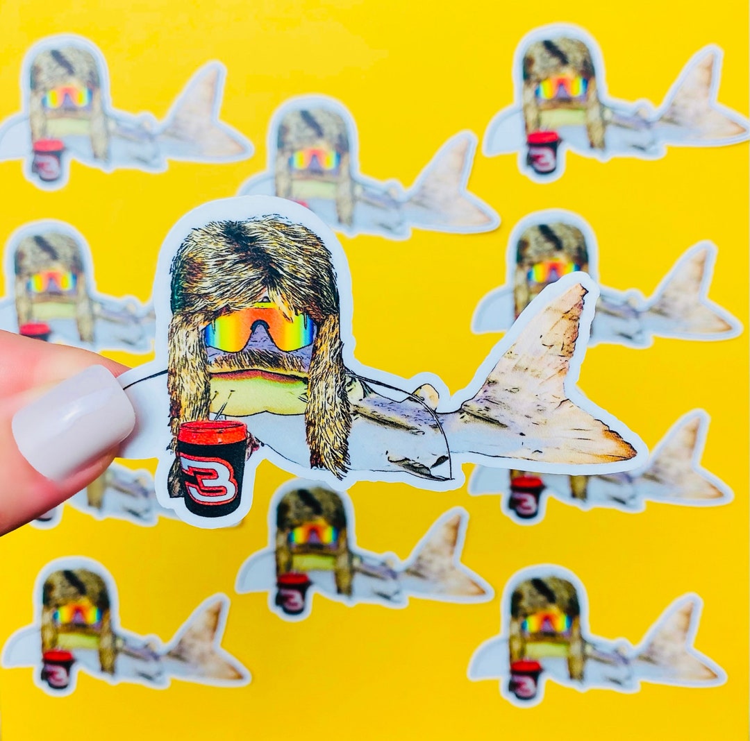 Funny Catfish With a Mullet Sticker for Fishing Racing Fans, Fishing ...