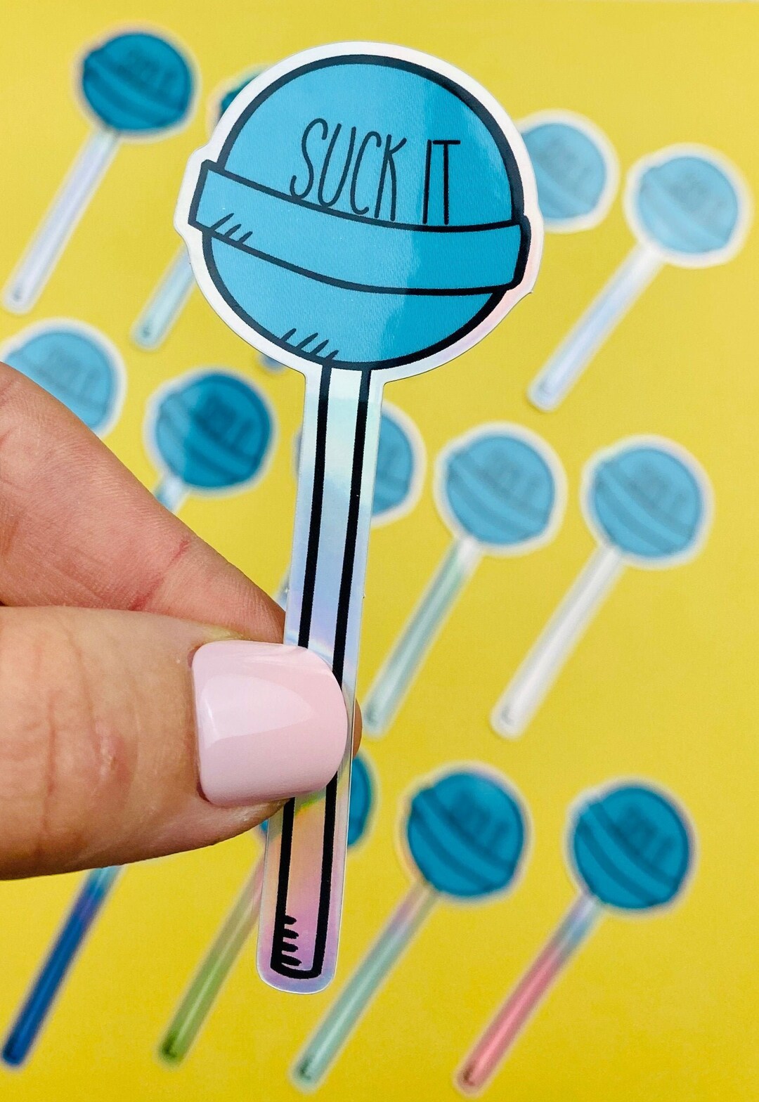 Suck It Funny Sucker Sticker for Car, Hologram Candy Sticker, Suck It ...