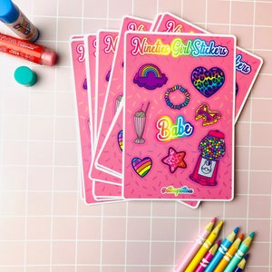 90s Sticker Sheet - Nineties Girl Sticker Sheet 9 Throwback Designs ...