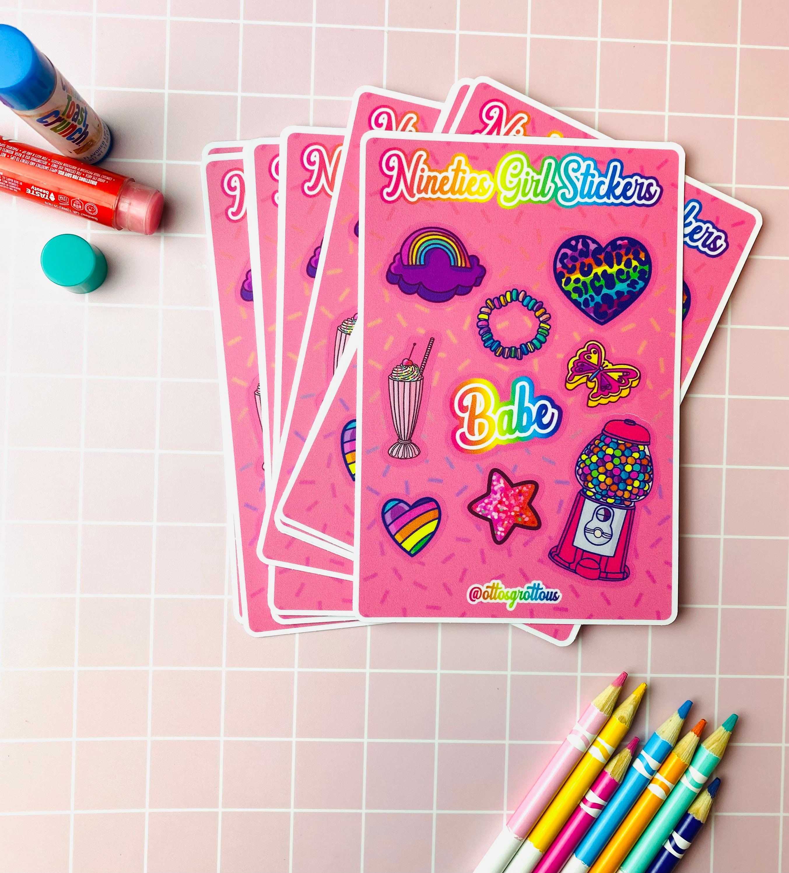 90s Sticker Sheet Nineties Girl Sticker Sheet 9 Throwback - Etsy