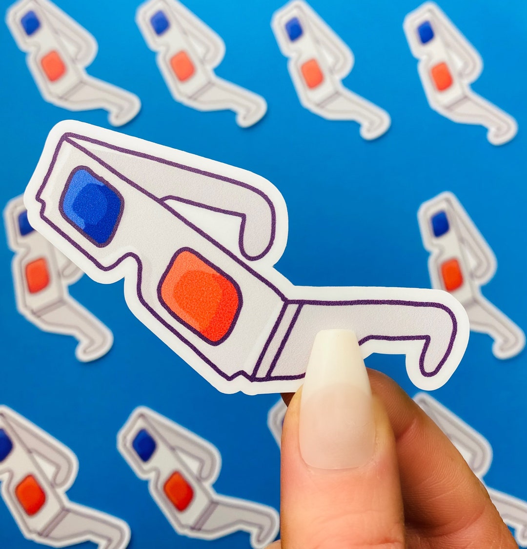 Eighties Throwback 3D Glasses Sticker 80s 90s Movie Sticker Throwback ...