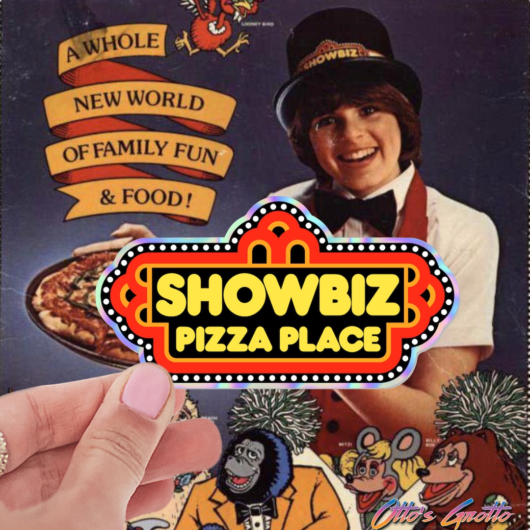 Showbiz Pizza Holographic Sticker - 80s Throwback Nostalgia Sticker - Etsy