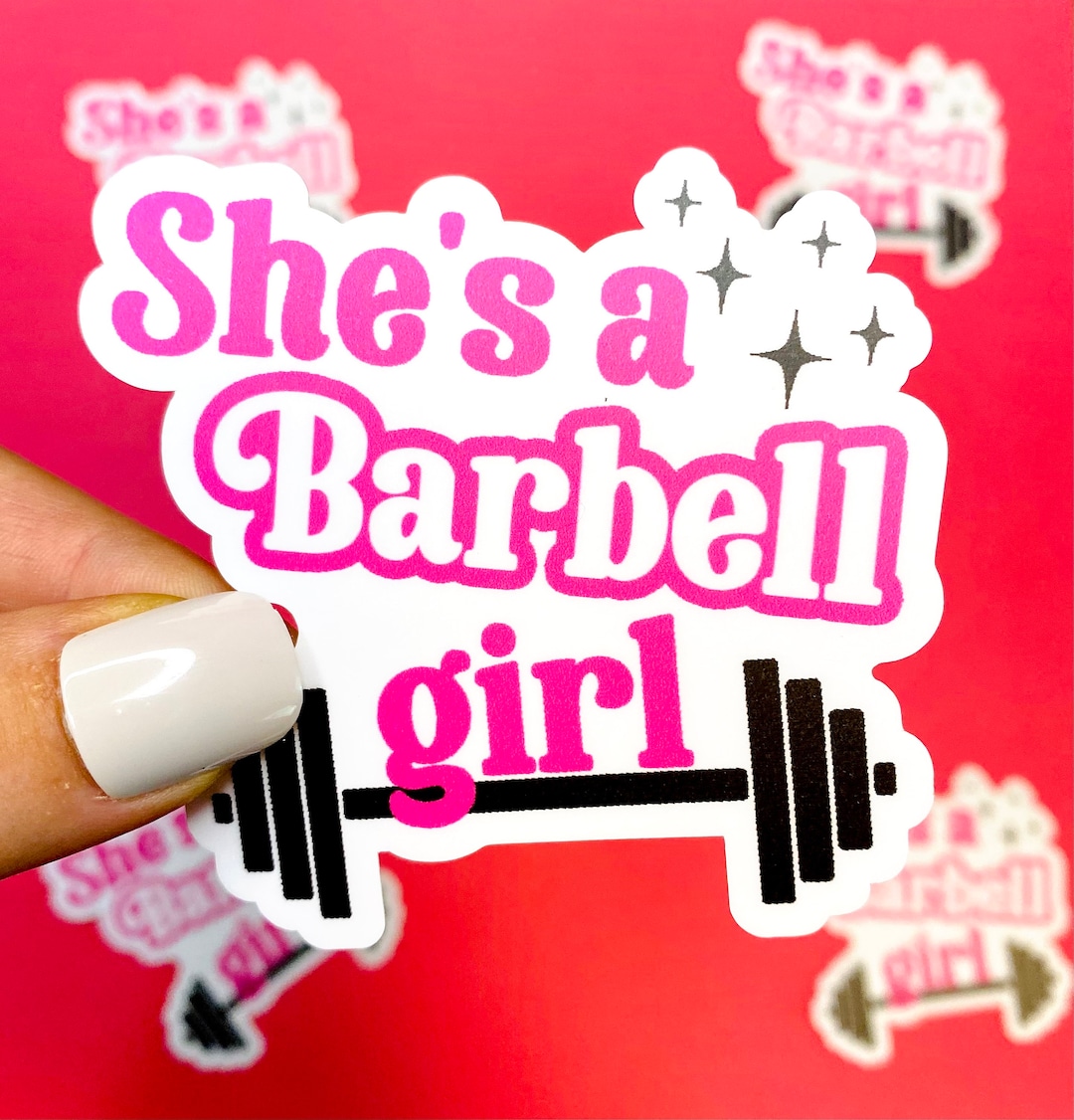 Barbell Girl Sticker - Pink Sticker for Women - Gym Girl Stickers - Weightlifting Sticker - Etsy