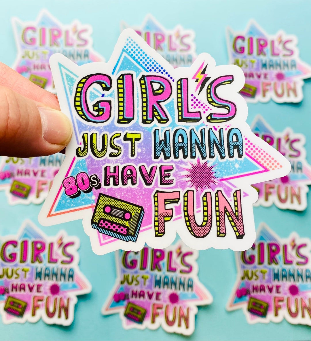 Girls Eighties Vintage Look Sticker Girls Fun 1980s 80s Aesthetic ...