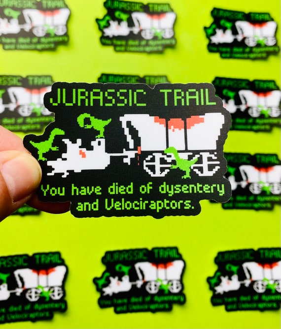 Jurassic Oregon Trail Sticker Eighties Sticker 1980s Sticker - Etsy