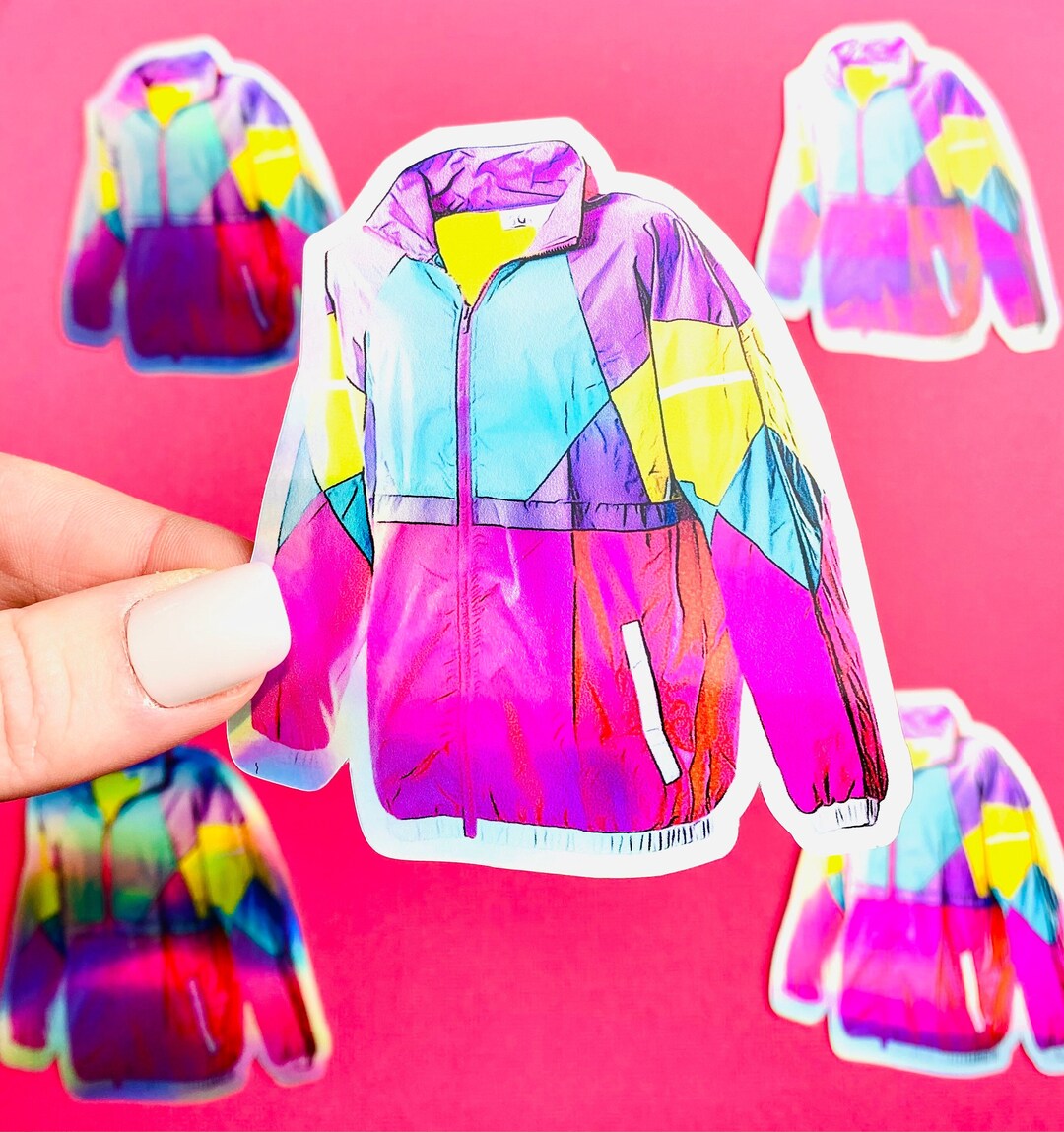 90s Windbreaker Holographic Sticker 1990 Fashion Sticker for Nineties ...