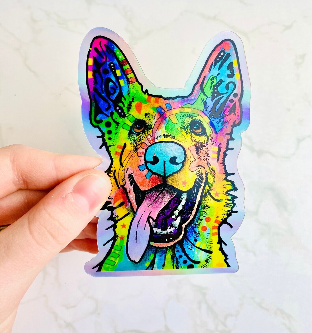 German Shepherd Sticker Holographic Officially Licensed Dean Russo ...