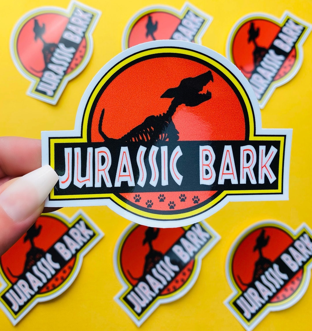 Jurassic Bark Sticker Funny Sticker for Dog Owners Dog Bones Skeleton ...